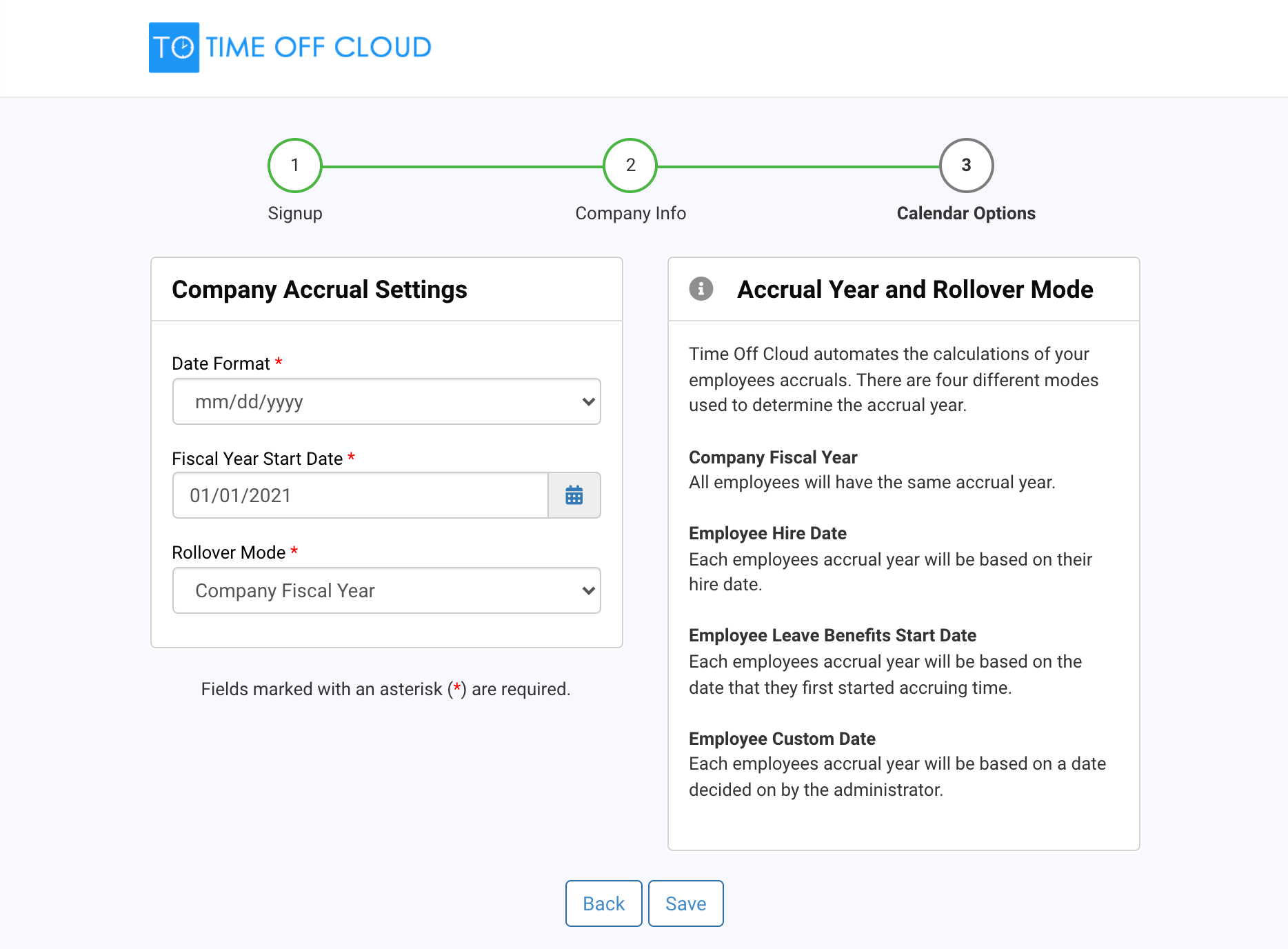 Getting Started – Time Off Cloud
